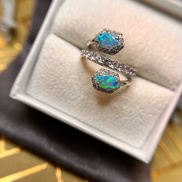Bomb Party | Jewelry | Bomb Party Ring Lab Grown Aquamarine Opal ...